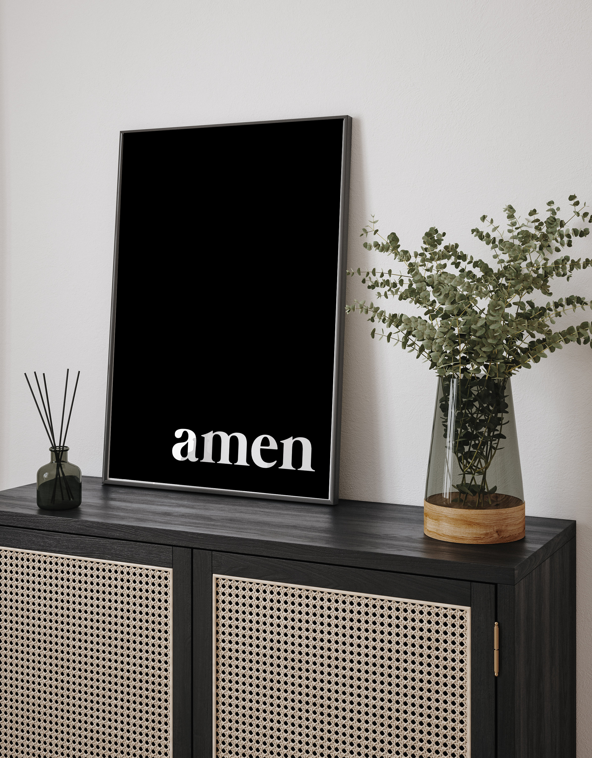 Black and White amen Wall Art Sign Christian Quote Art Wall Art Print ...