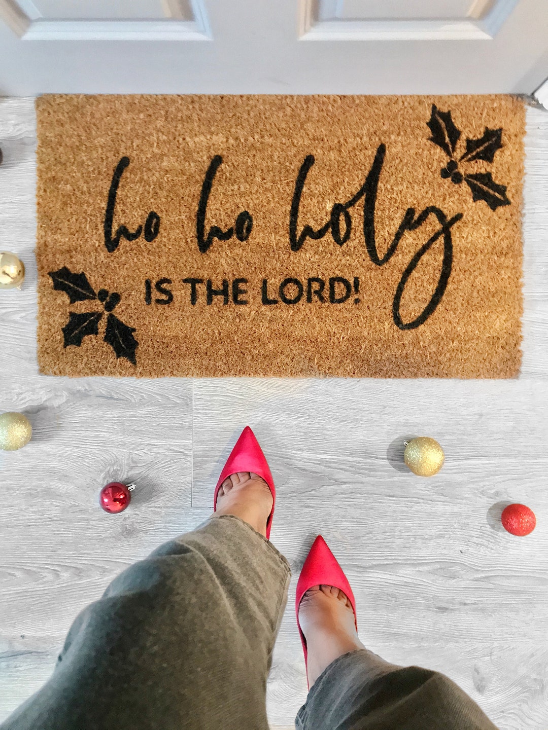 Ho Ho Holy Christmas Welcome Mat Cute Welcome Mat Front - Etsy