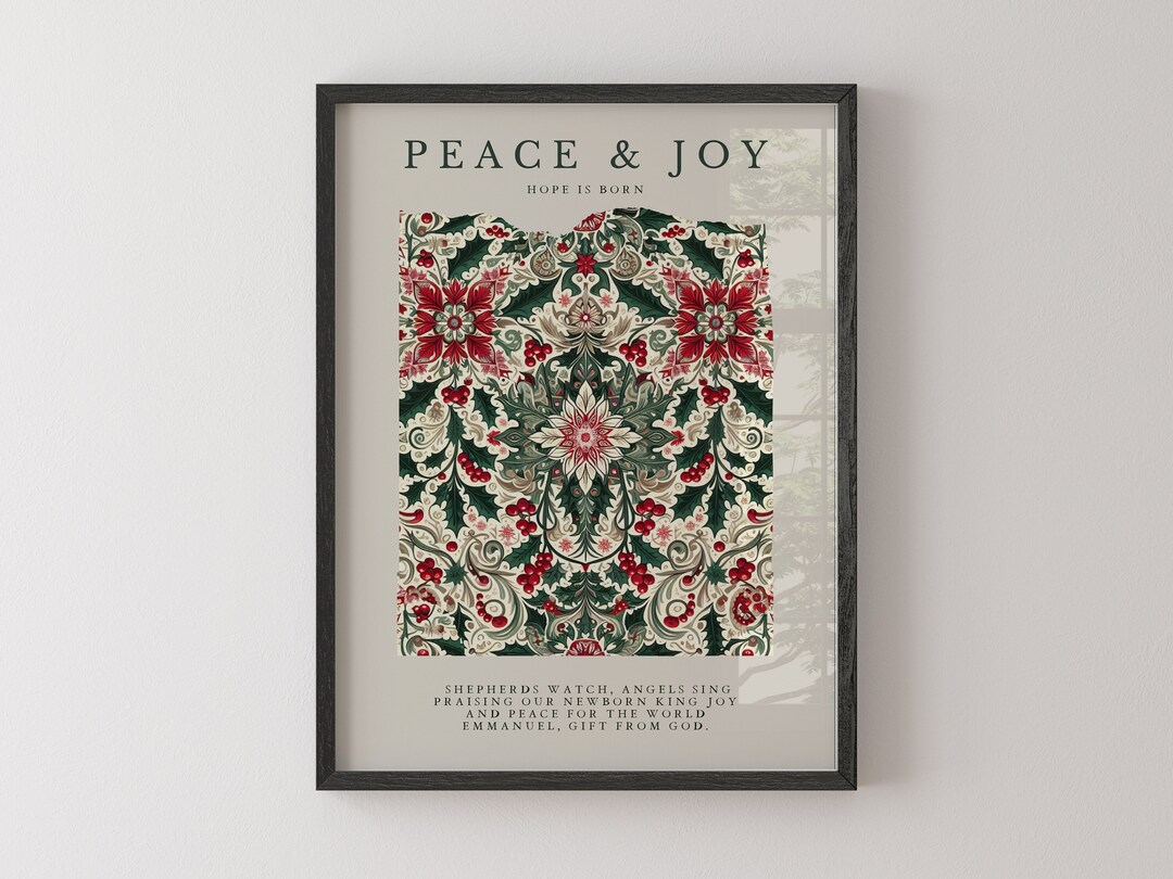 Peace and Joy | Christmas Christian Prints | Festive Posters | Holiday ...