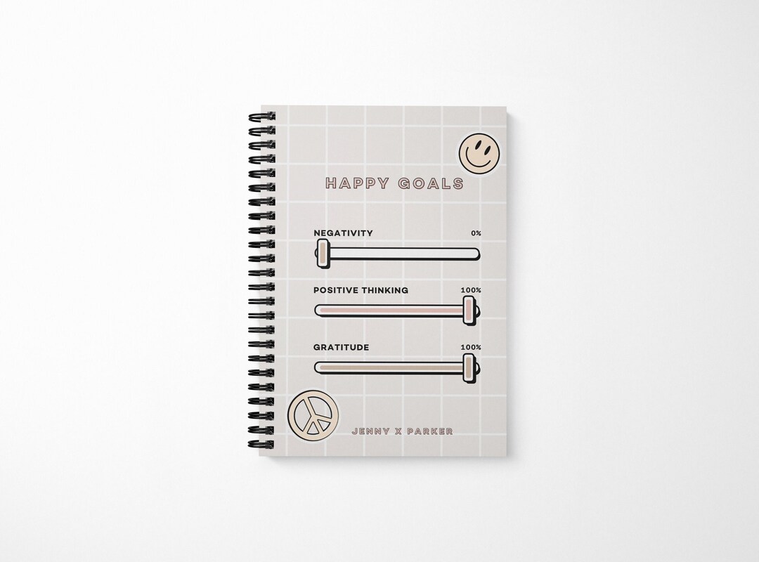 Personalised Motivational Notebook | A5 Wire Notebook | Happy Goals ...