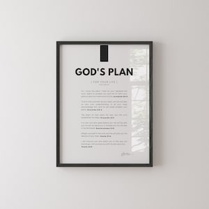 God's Plan Bible Verse Poster: Christian Art Print - Etsy