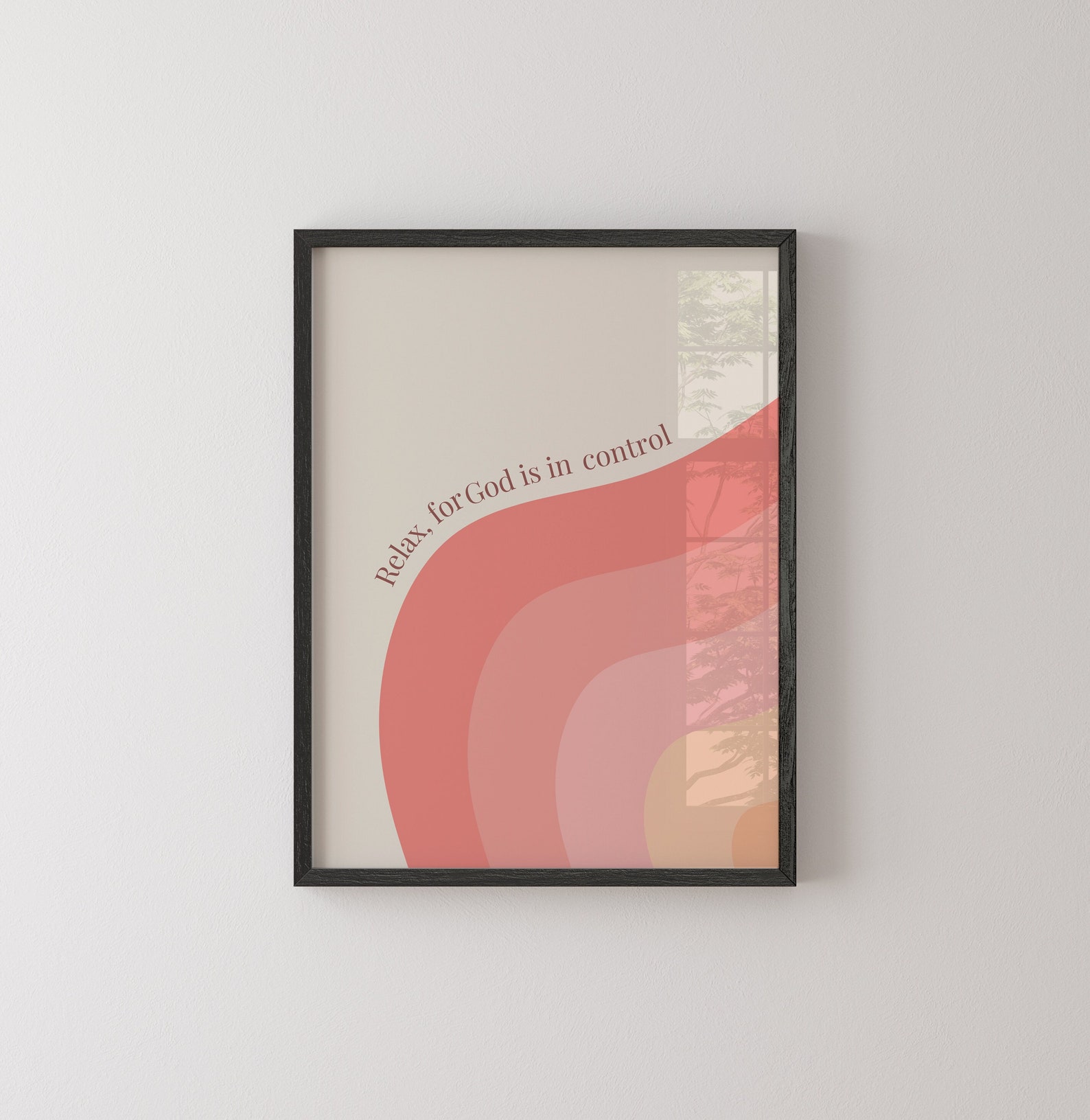 God is in Control Art Print Christian Wall Decor Modern Christian Art ...