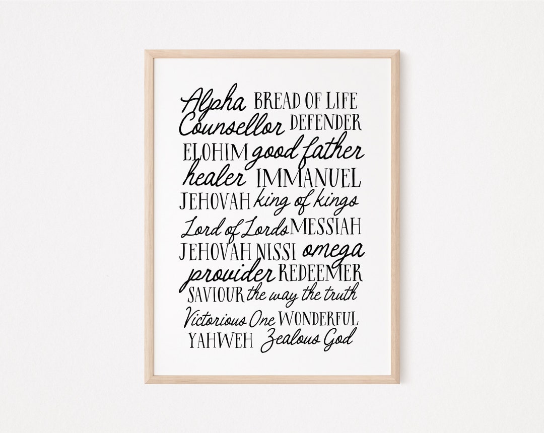 Names of God Art Print - Christian Wall Decor | Modern Christian Art ...