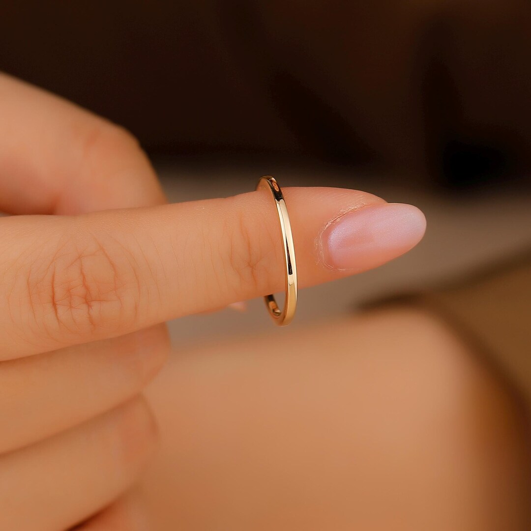 Minimalist Wedding Band/ Plain Gold Band/ Stackable Ring/ Matching Band ...