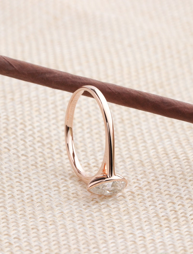 Solitaire Ring/ Water Drop Shape/ 5.0x8.0mm Pear Cut | Etsy