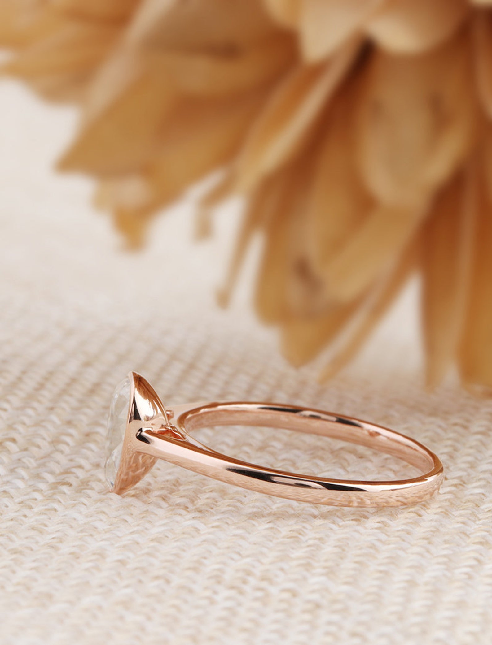 Solitaire Ring/ Water Drop Shape/ 5.0x8.0mm Pear Cut - Etsy