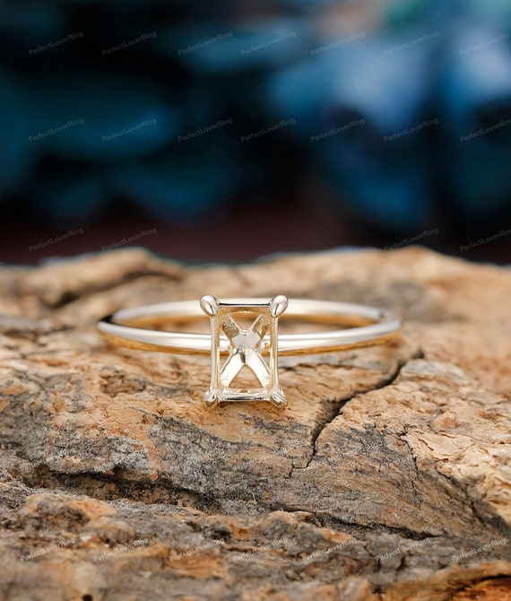 Semi Mount Ring Setting Prong Set Wedding Promise Ring Solitaire Ring Personalized Ring Custom Handmade Ring 14k Gold Ring Etsy