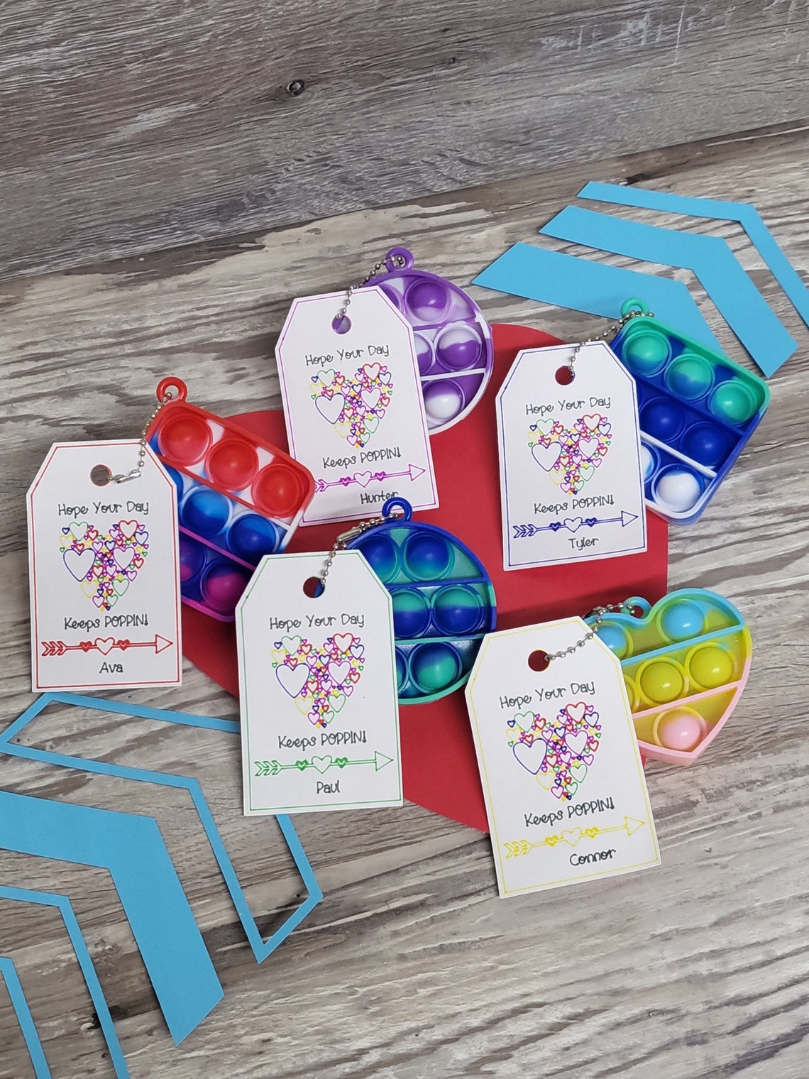 Pop It Key Chain Birthday, Popit Keychains, Valentines, Fidget Toy - Etsy