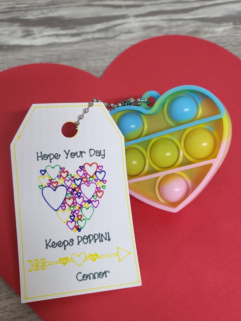 Pop It Key Chain Birthday, Popit Keychains, Valentines, Fidget Toy - Etsy