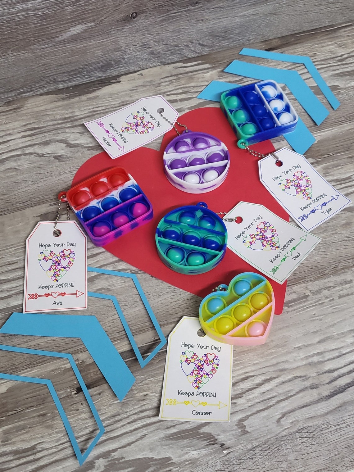 Pop It Key Chain Birthday, Popit Keychains, Valentines, Fidget Toy - Etsy