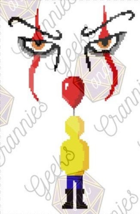 Pennywise Crochet Knit Embroidery Pattern - Etsy