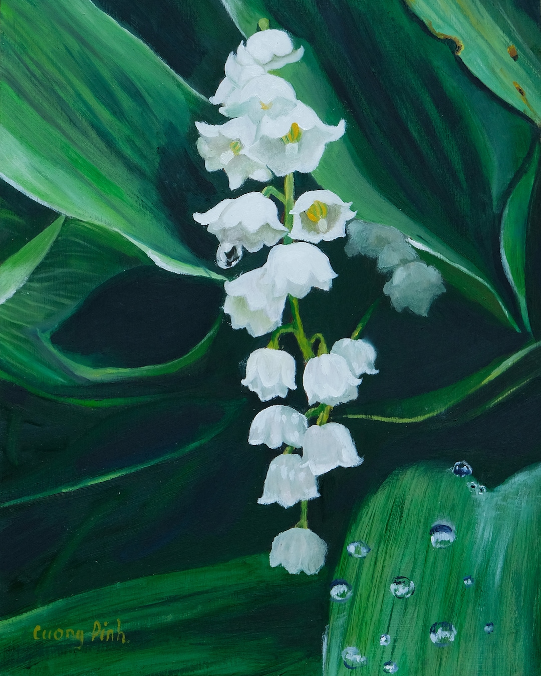 Original Oil Painting of Lily of the Valley Flowers - Etsy