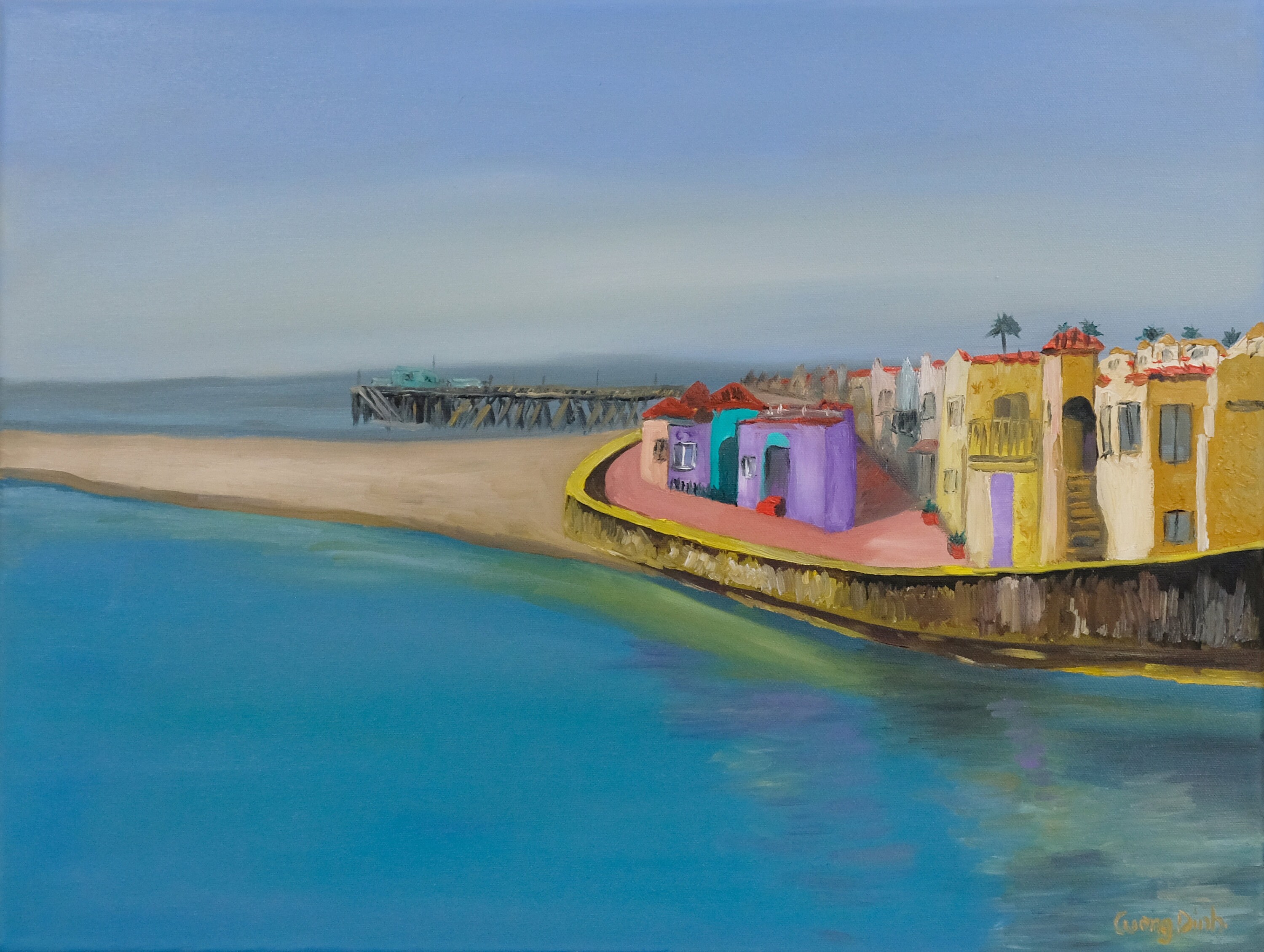 The Purple Motel on Capitola Beach, Oil on Canvas , 18x24 in , Oil ...