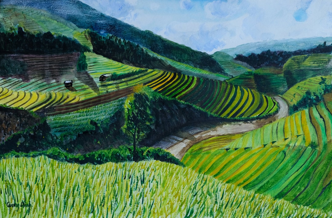 Rice Fields on Terraced of Mu Cang Chai, Yenbai, Vietnam. Original ...