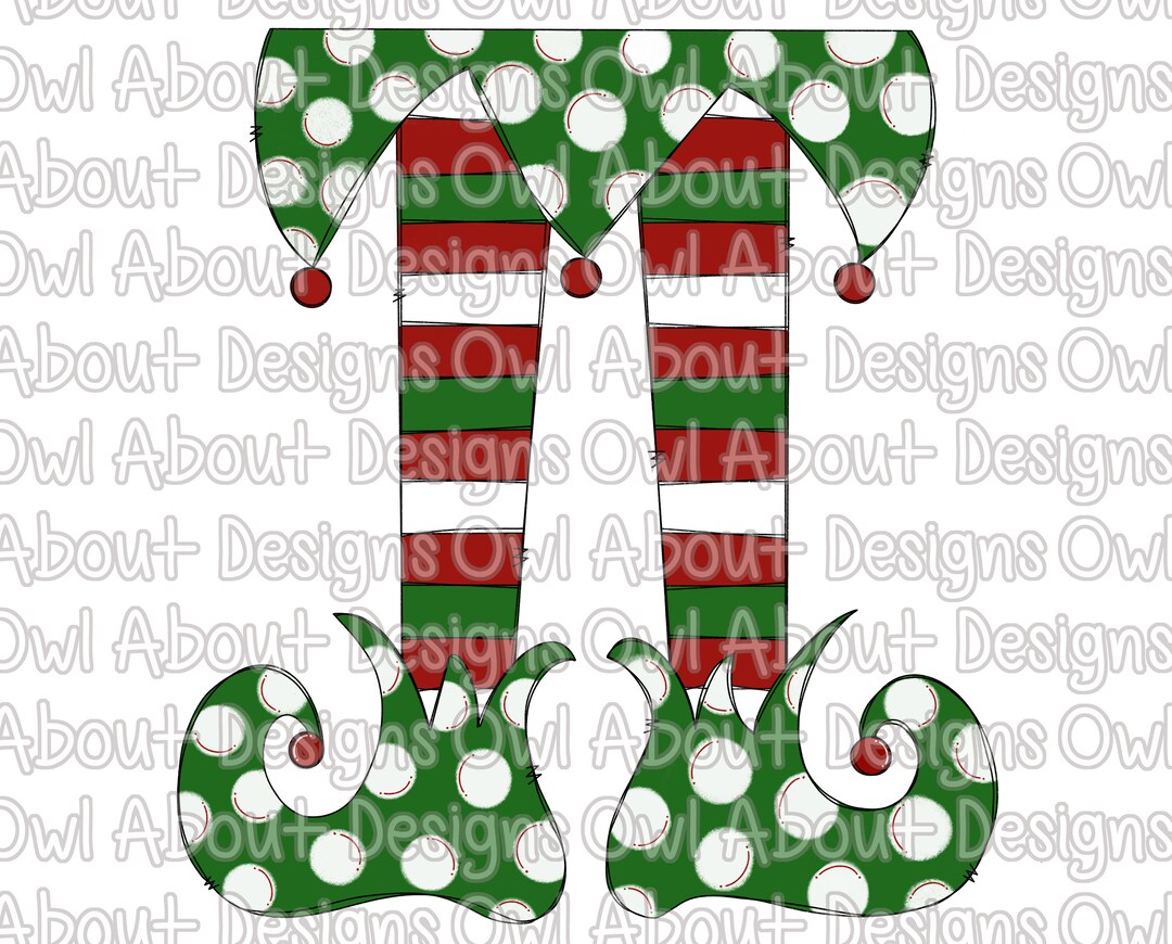 Traditional Christmas Elf Stockings Digital Download. Red. Green ...