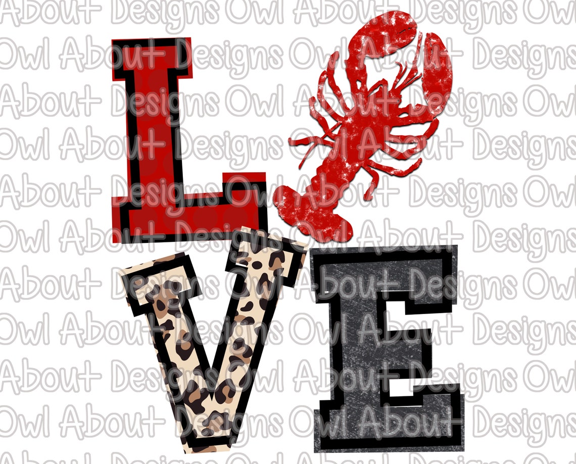 Love Crawfish Digital Download. Cheetah. Leopard. Sublimation | Etsy