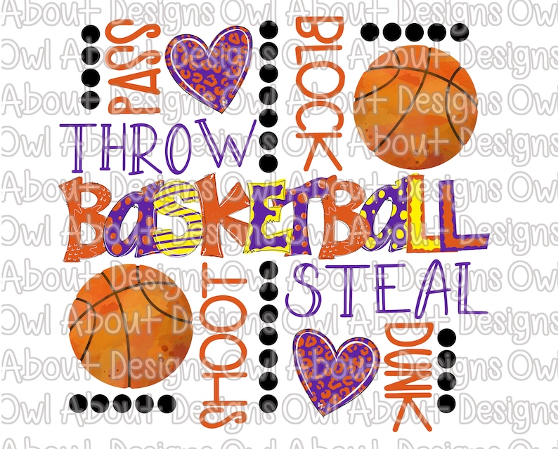 Funky Basketball Digital Download. Basketball. Sports. - Etsy