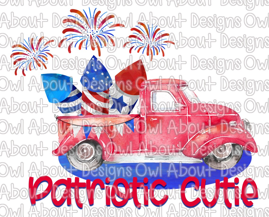 Patriotic Cutie Digital Download Fourth Of July Sublimation Etsy