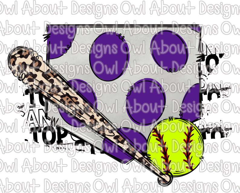 Hand Drawn Softball Mix Purple Design. Printable. Sublimation | Etsy