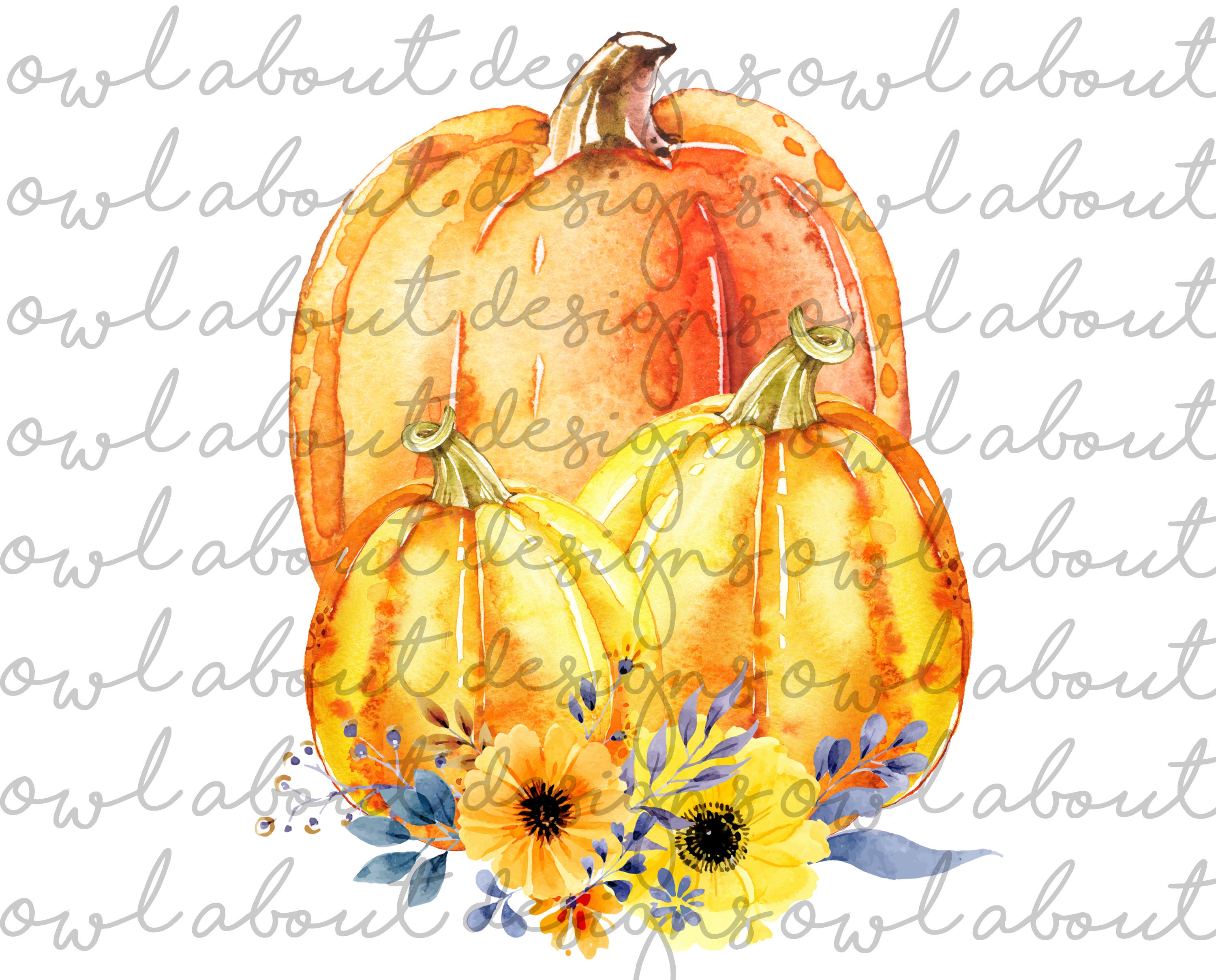 Pumpkin Floral Digital Download. Pumpkin. Floral. Flower. Watercolor ...