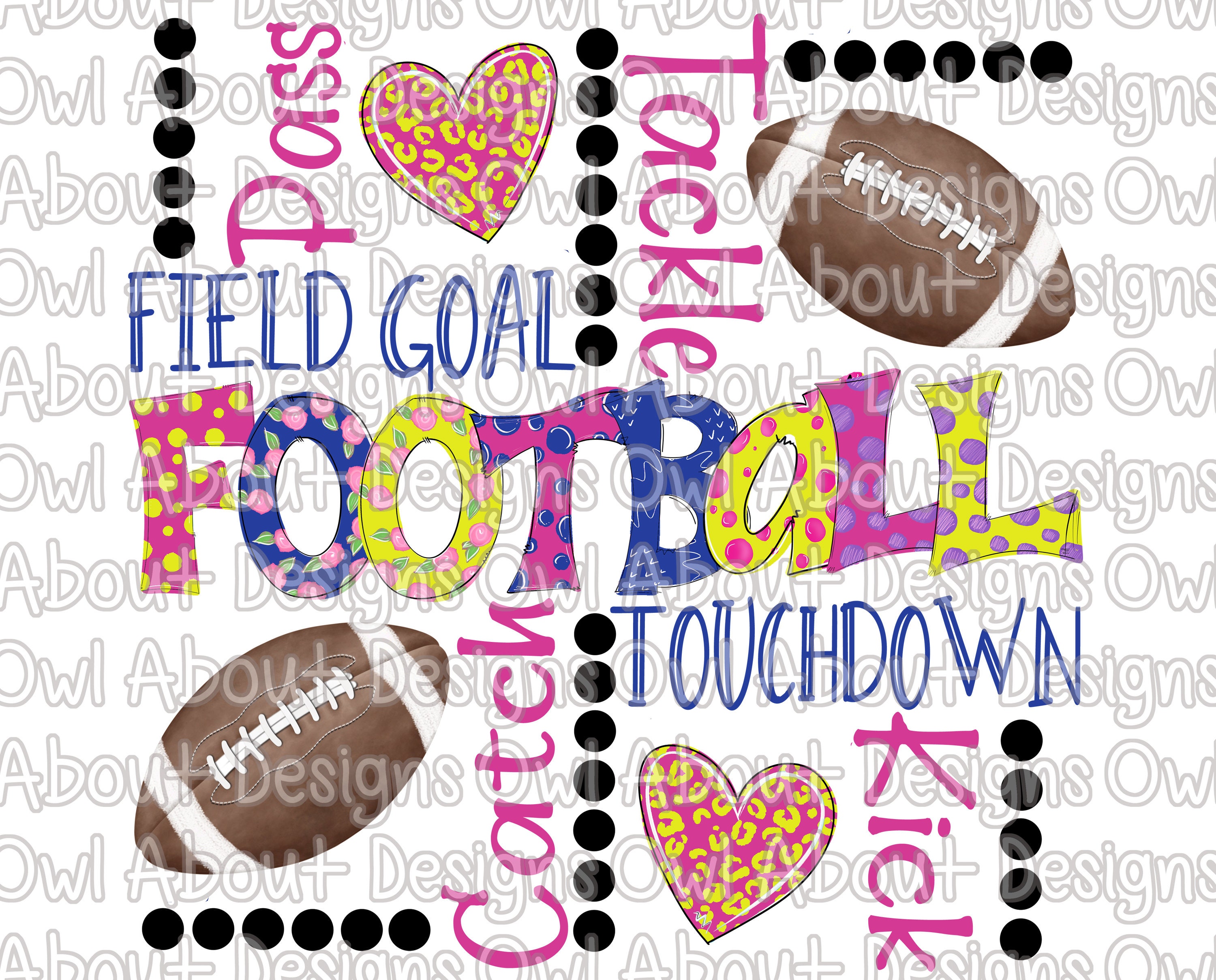 Funky Football Digital Download. Pass. Field Goal. Sports. - Etsy
