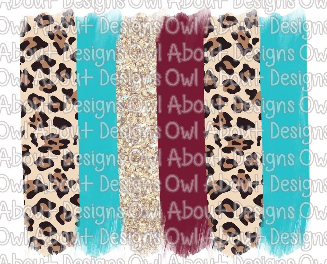 Commercial Use Teal and Cheetah Brush Strokes Clipart Digital Download ...