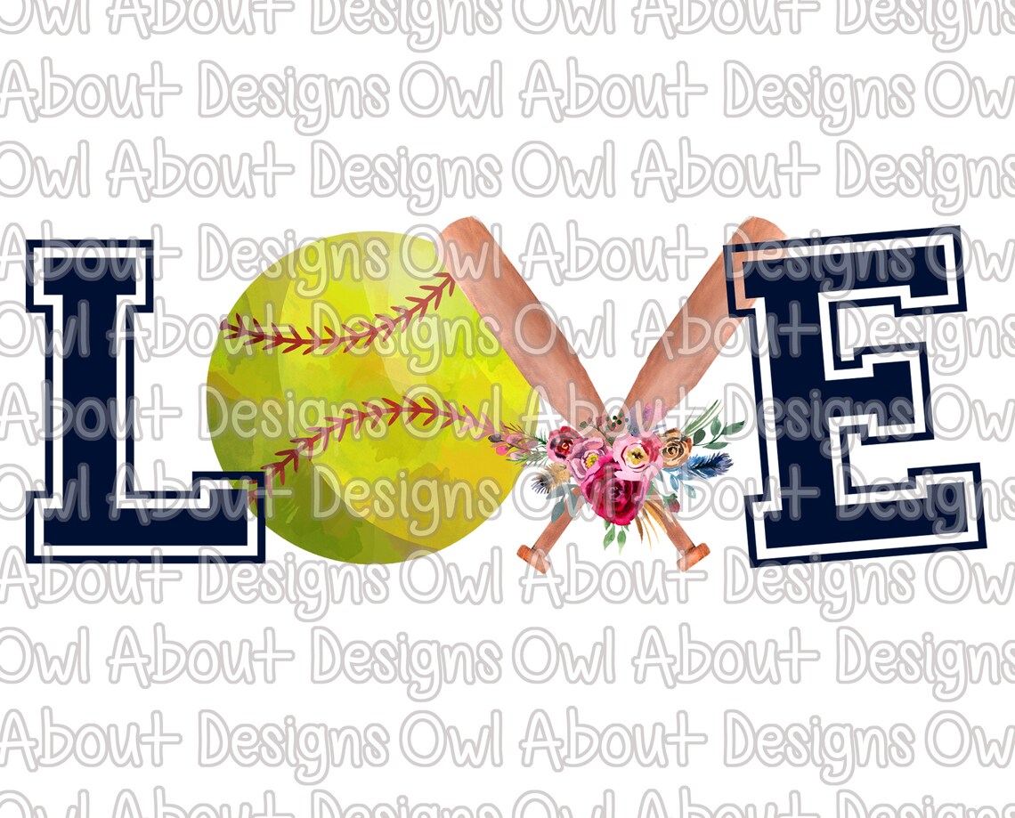 Love Softball Digital Download. Softball. Sports. Sublimation | Etsy