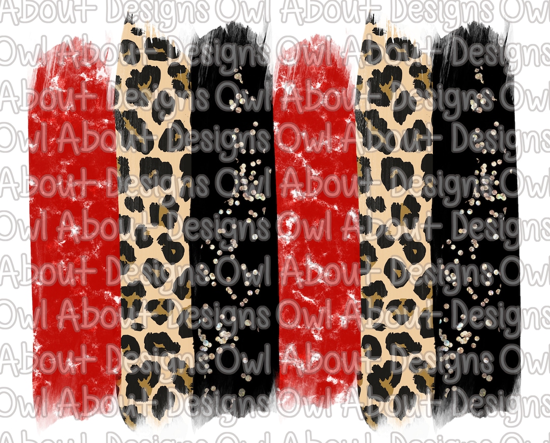 Red Cheetah Brush Strokes Digital Download. Cheetah. Leopard. Brush ...