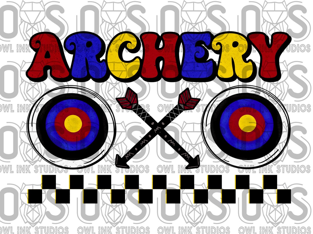 Retro Archery Digital Download. Hand Drawn. Arrows. Target. Sublimation ...