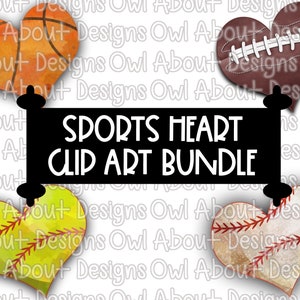 Commercial Use Sports Heart Clip Art Bundle Digital Download ...