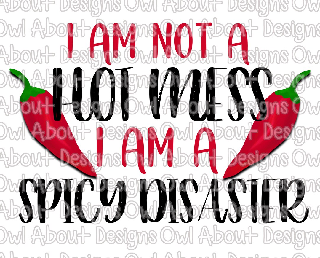 I Am Not a Hot Mess I Am a Spicy Disaster Digital Download. Funny. Hot ...