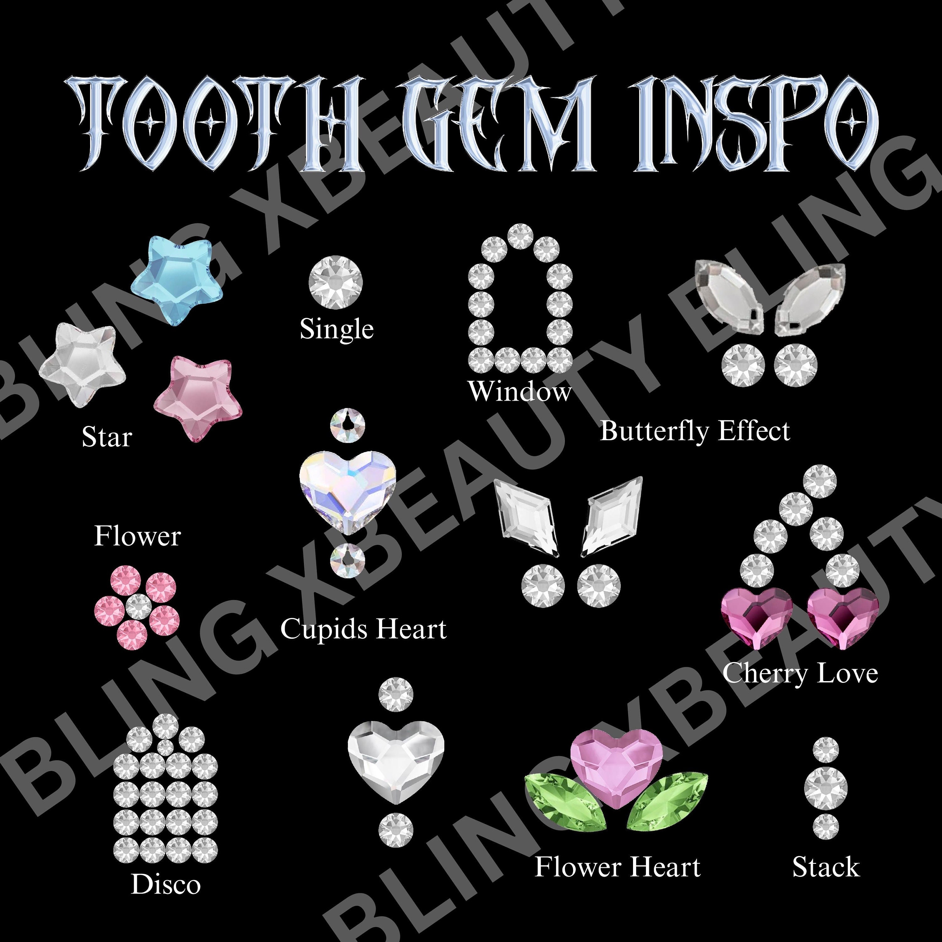 Tooth Gem Design Inspo Sheet, Tooth Gem Tech, Tooth Gem Mock Up, Tooth ...