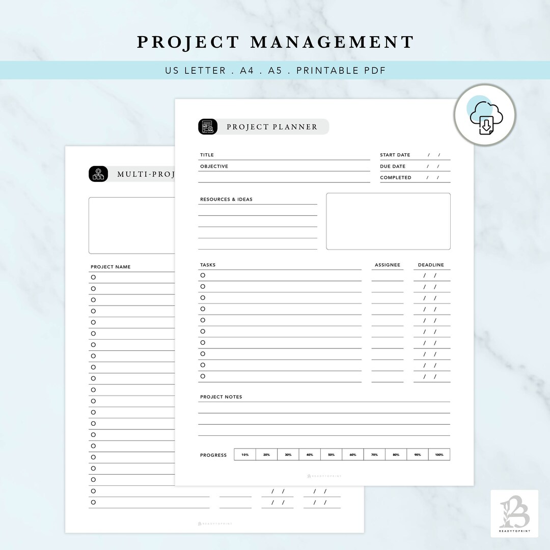 Printable Project Management Templates, Project Planner, Multi Project ...