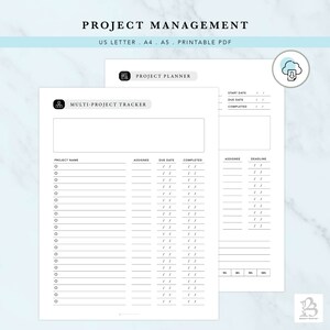 Printable Project Management Templates, Project Planner, Multi Project ...