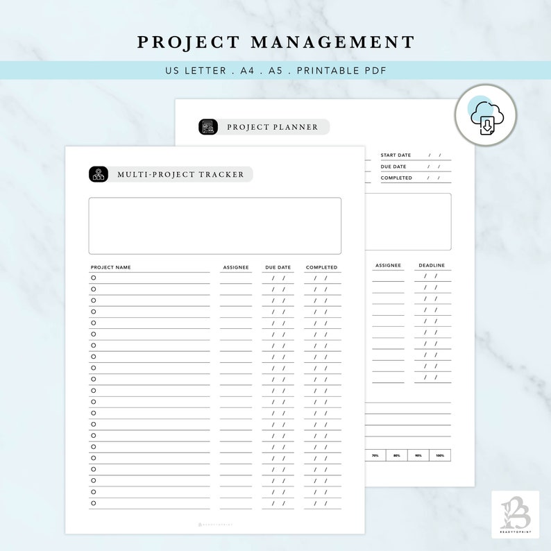 Printable Project Management Templates, Project Planner, Multi Project ...