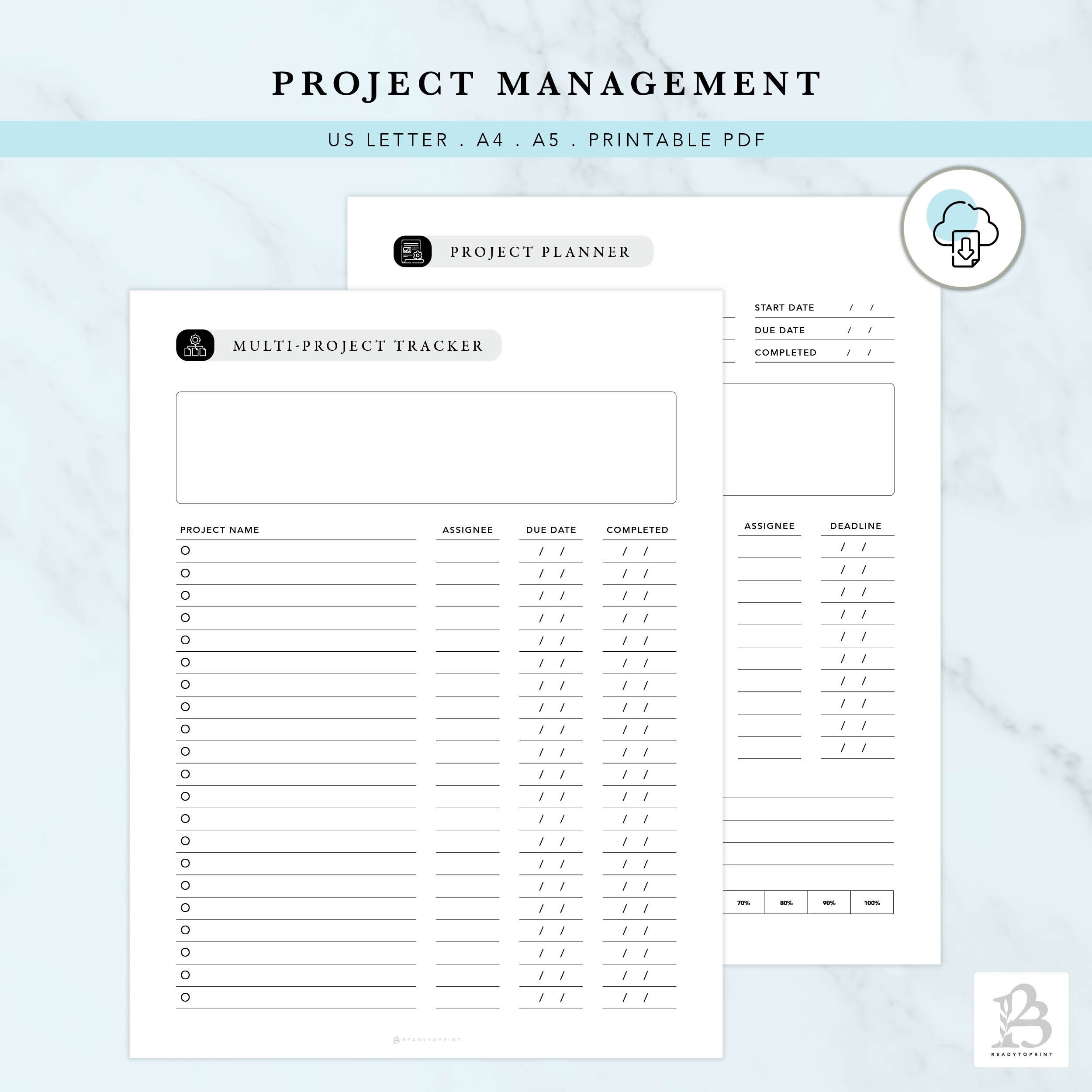 Printable Project Management Templates, Project Planner, Multi Project ...