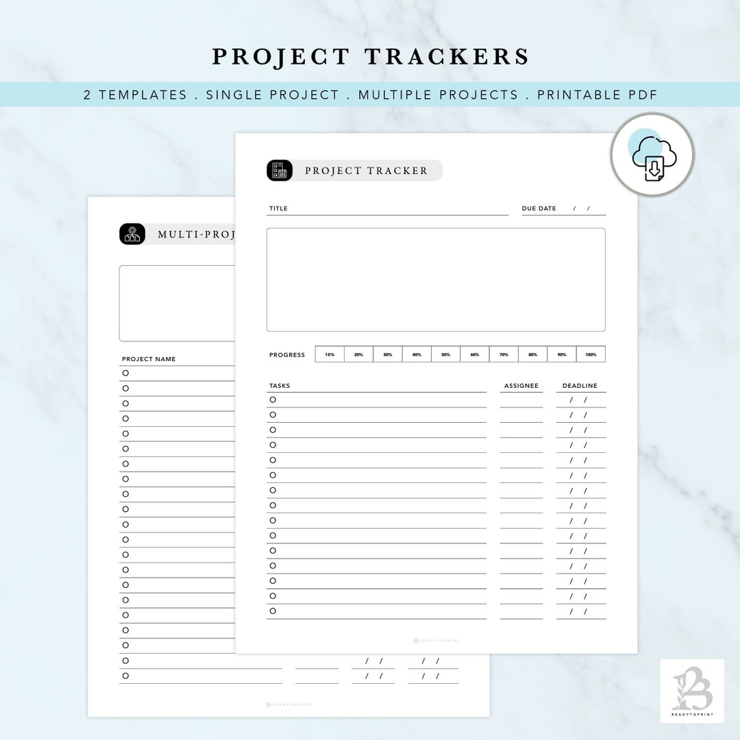Printable Project Trackers Template, Single Project, Multiple Projects ...