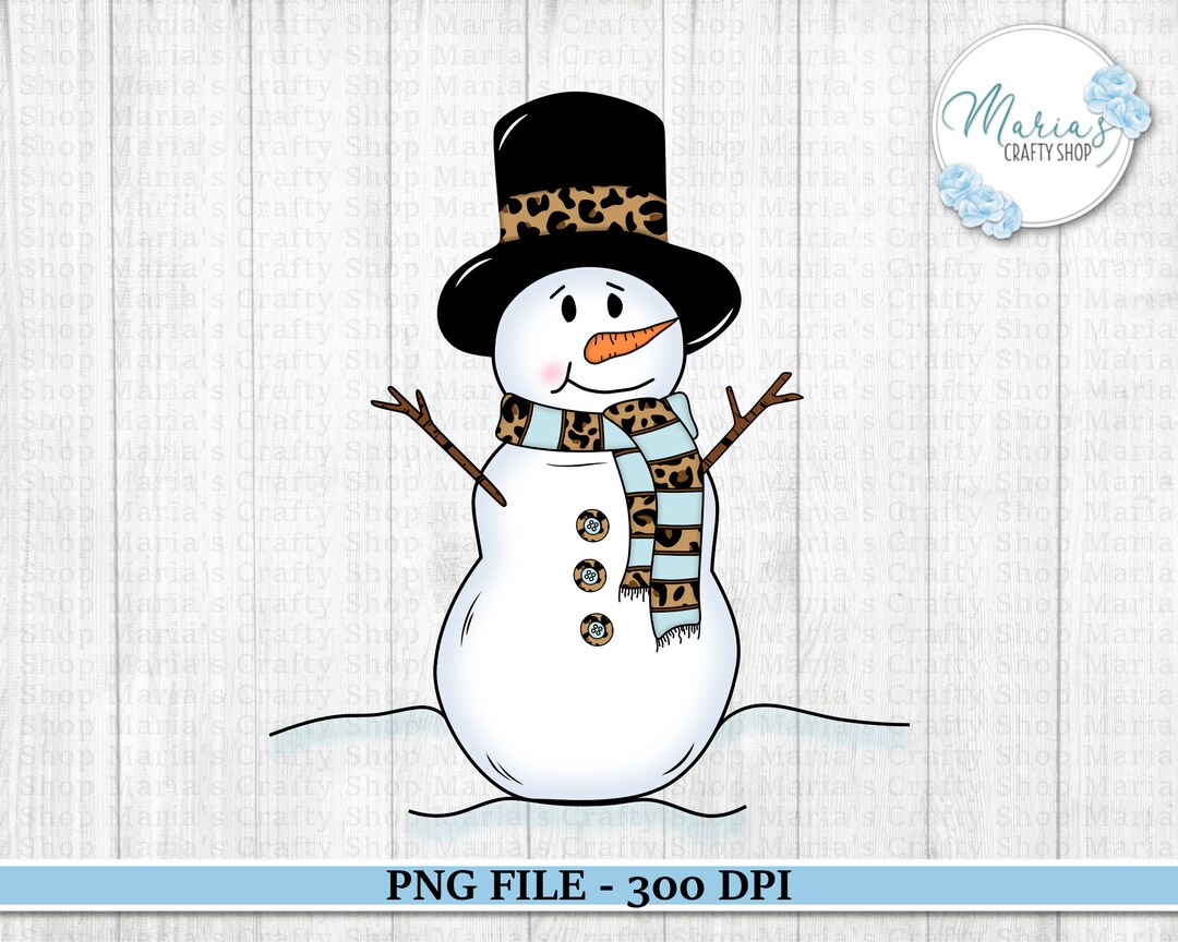 Snowman Sublimation Design, Snowman PNG, Leopard Snowman PNG, Snowman ...