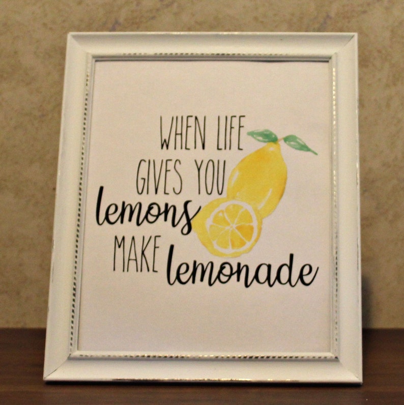 When life gives you lemons make lemonade printable wall art | Etsy