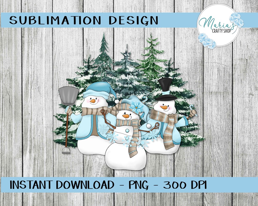 Snowman Sublimation Design, Snowman PNG File, Winter Snowmen PNG ...