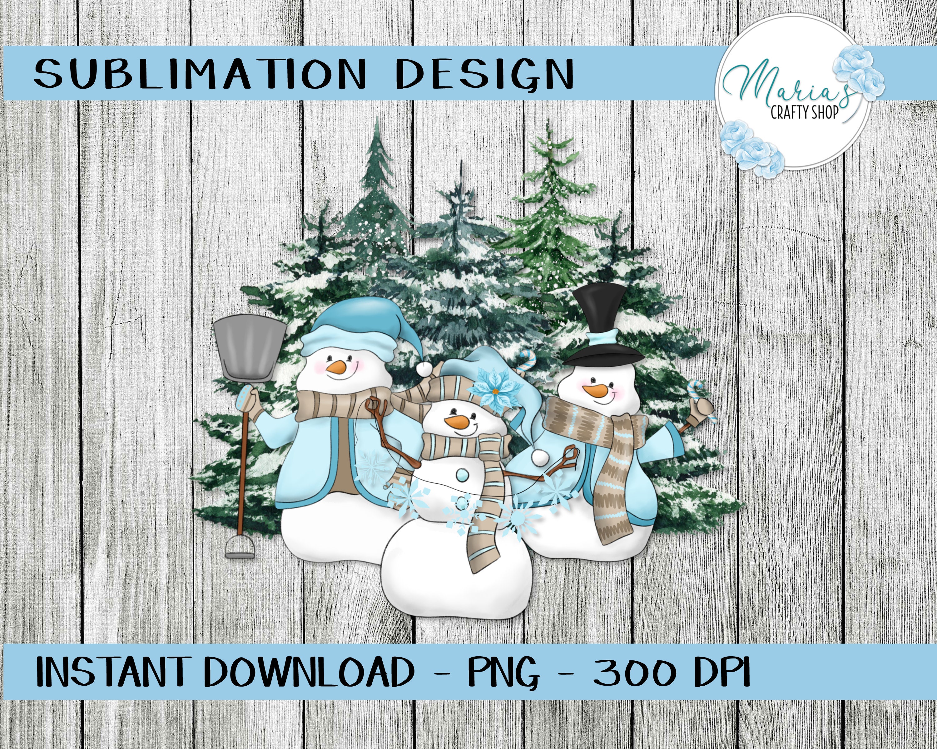 Snowman Sublimation Design Snowman PNG File Winter Snowmen - Etsy