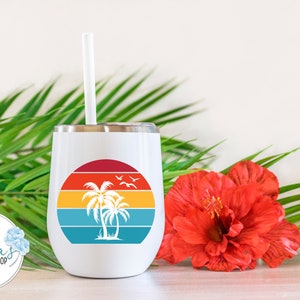 Retro Sunset Svg, Palm Tree SVG, Tropical Svg, Beach Svg, Summer Svg ...