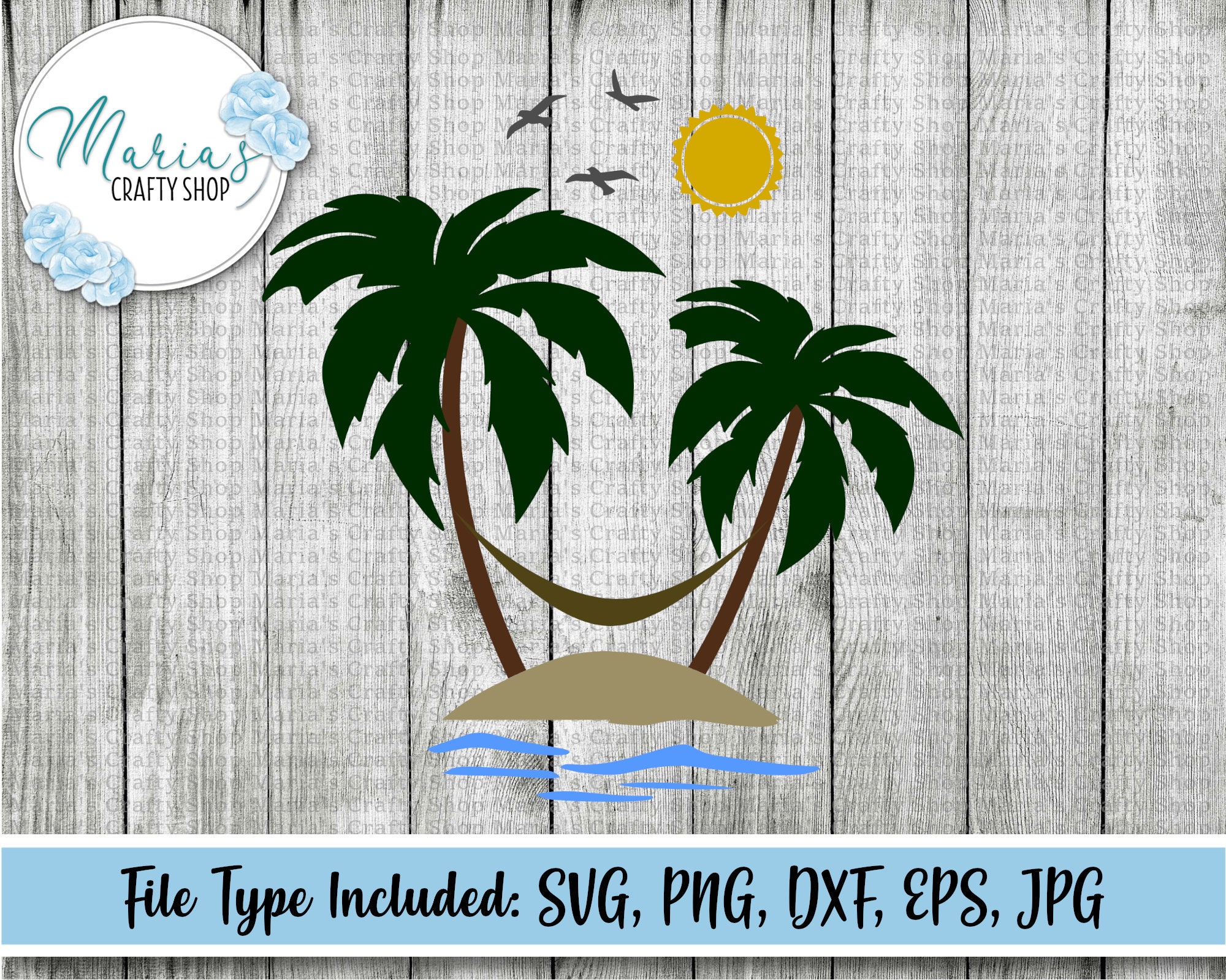 Palm Tree SVG Tropical Svg Palm Tree With Hammock Svg Palm - Etsy