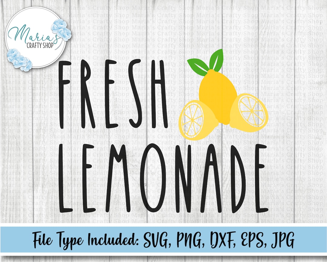Fresh Lemonade Svg, Summer Lemon Clip Art, Lemonade Stand Sign, Home ...