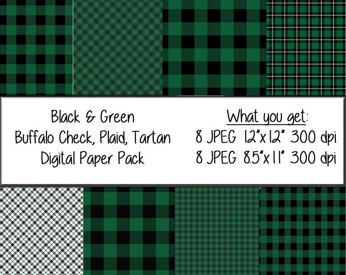 Multicolor Lumberjack Buffalo Check Plaid Digital Papers. Red Black ...