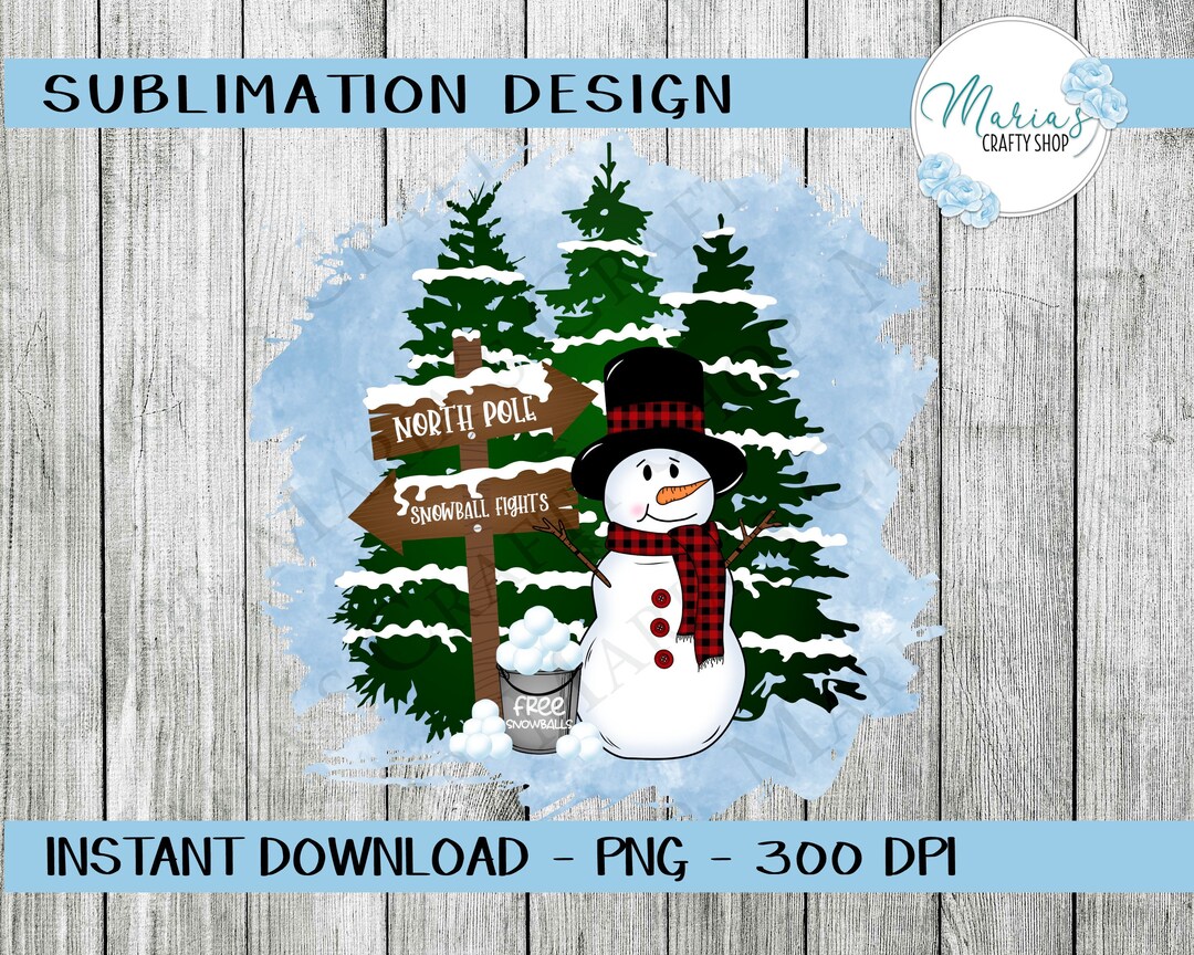 Snowman Sublimation Design, Snowball PNG, Snowman PNG, Christmas Tshirt ...