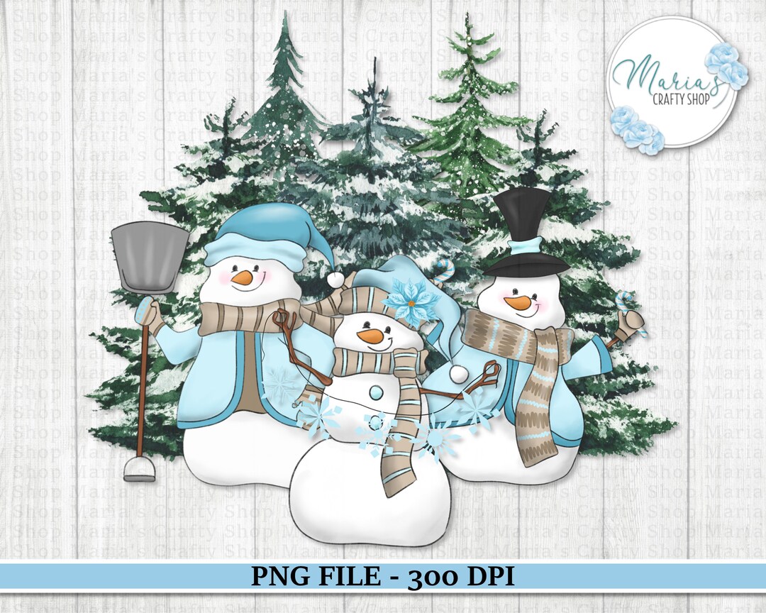 Snowman Sublimation Design, Snowman PNG File, Winter Snowmen PNG ...
