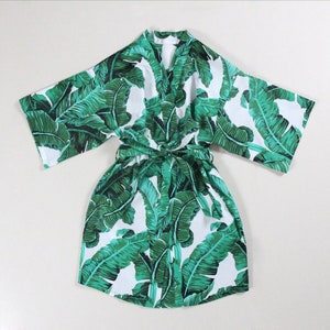 Banana Leaves Bridesmaid Robes Women Kimono Robe Tropical Robe Flower ...