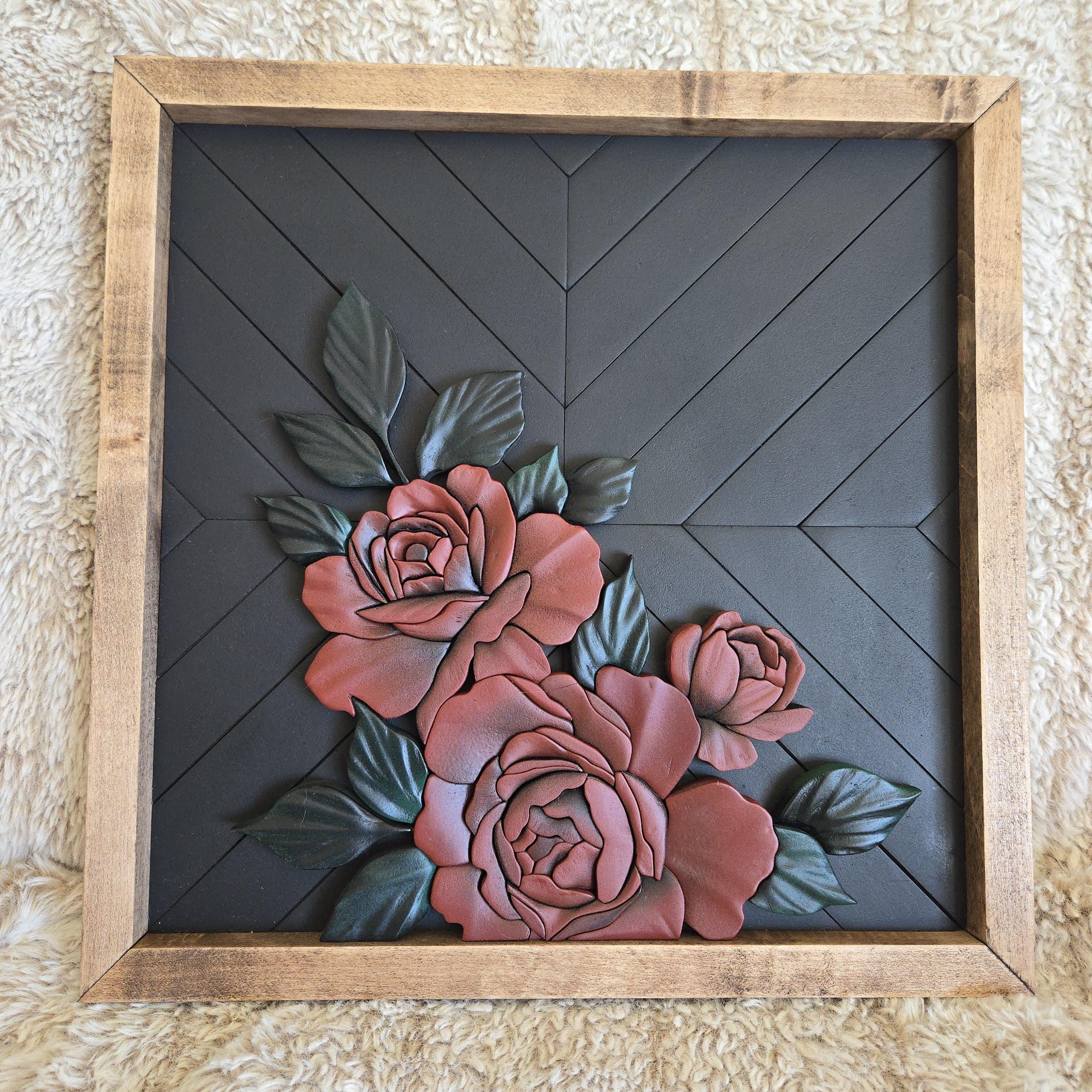 Scroll Saw 3D Floral Rose Art, Rose Decor, - Etsy