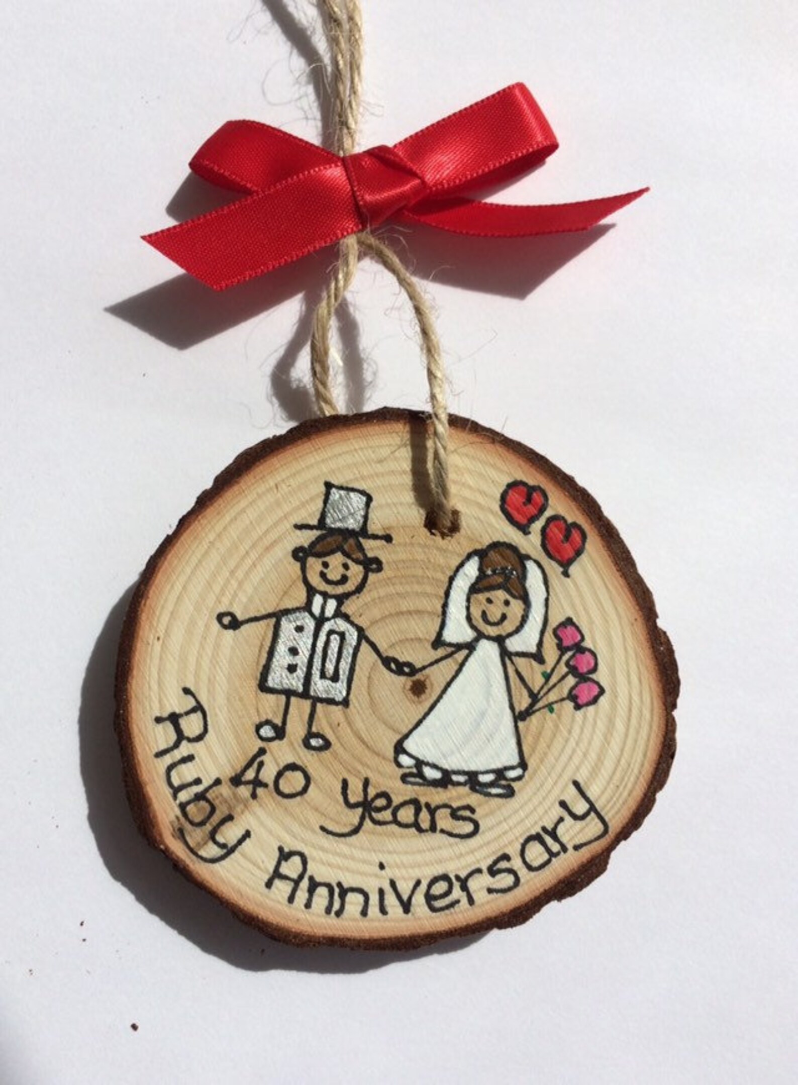 Handmade Ruby Anniversary Wooden Plaque | Etsy